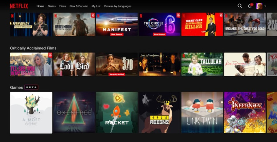 Netflix Trialling Games on Platform