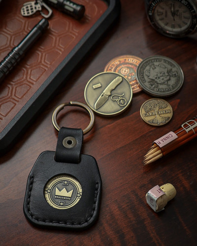 Challenge coin leather keychain | Griffin Company
