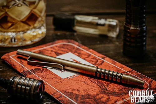 Antique brass click pen | Griffin Company