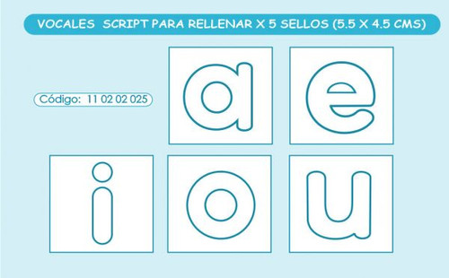 VOCALES EN SCRIPT PARA RELLENAR X 5 SELLOS | sys didacticos