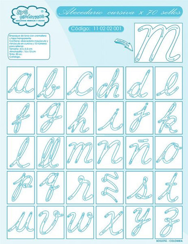 ABECEDARIO EN CURSIVA X 70 SELLOS | sys didacticos