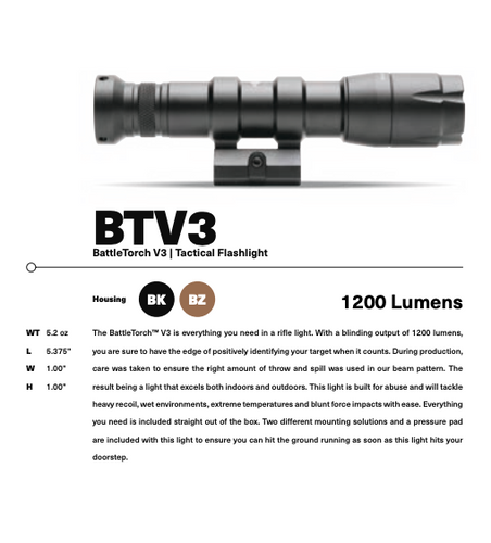 BTV3 Tactical Flashlight | Freedom Tactical