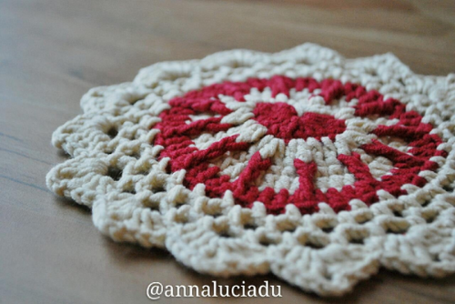Crochet Heart mandala coaster pattern | Annaluciadesign4u