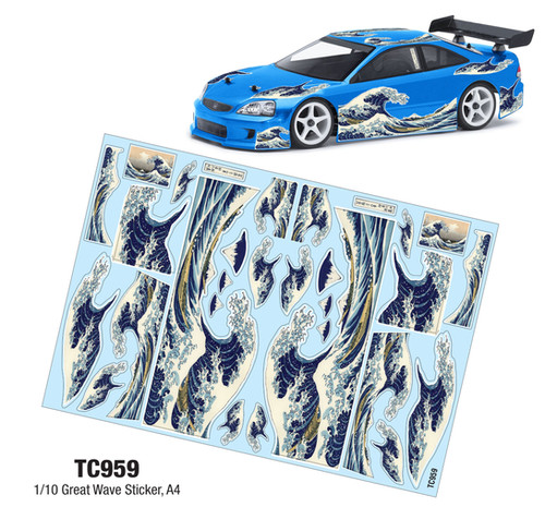 TC959 Great Wave Sticker, A4 | TeamC Racing