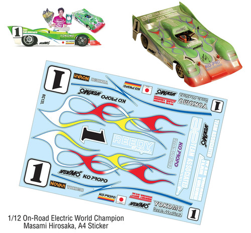 1/12 On-Road Electric World ChampionMasami Hirosaka, A4 Sticker | TeamC ...