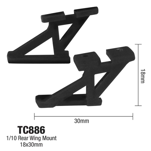 TC886 1/10 Rear Wing Mount, 18x30mm | TeamC Racing