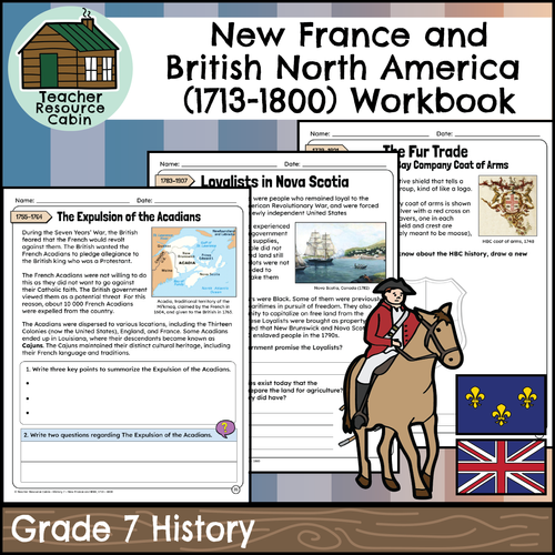 New France and British North America, 1713-1800 Workbook (Grade 7 ...