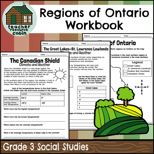 Living and Working in Ontario Regions Workbook (Grade 3 Social Studies ...