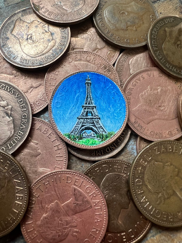 Painted Pennies - The Eiffel Tower | YvonneJackArt