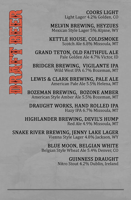 MENU | thebuffalobar