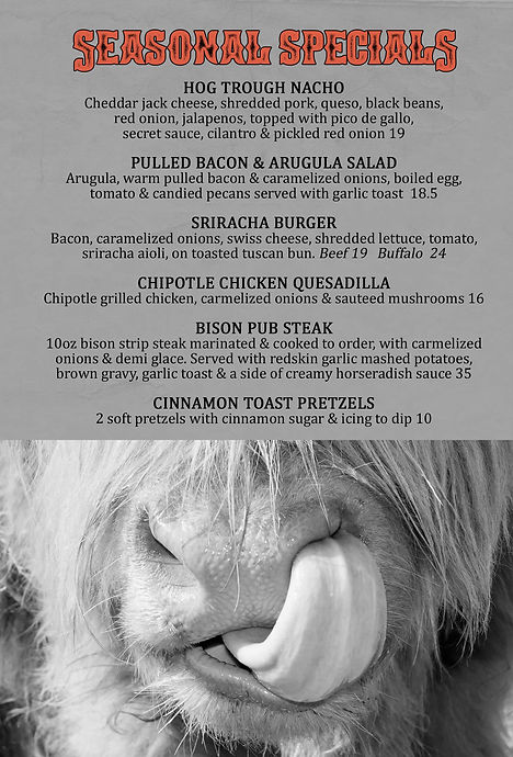 MENU | thebuffalobar