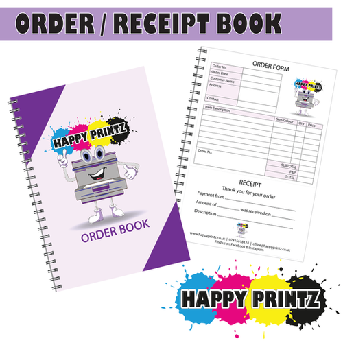 Order / Receipt Book | Happy Printz Main