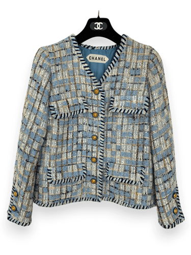 CHANEL Haute Couture 1983 Sky Blue Tweed Jacket | InVintage