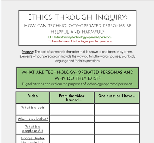Ethics Through Inquiry: How can bots be helfpul and harmful? | Teach DigCit
