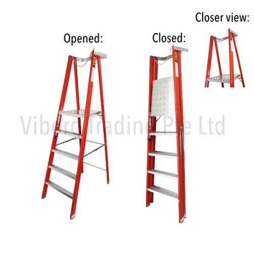 SK Fiberglass Platform Ladder (Big) with Safety Chain (FGPL-B) | Viborg ...