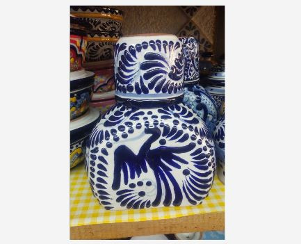Botijón Chico y Vaso para Agua. | Puebla en Talavera