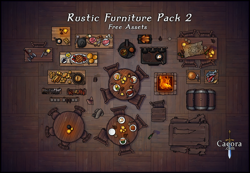 Rustic Furniture Assets 2 - Free | Caeora