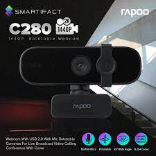 Rapoo C280 2K 1440P Webcam With USB 2.0 With Mic Rotatable Cameras For ...