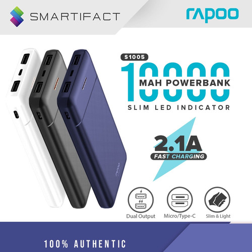 Rapoo S2002 20000mAh Power Bank Lithium Polymer Light Indicator High ...