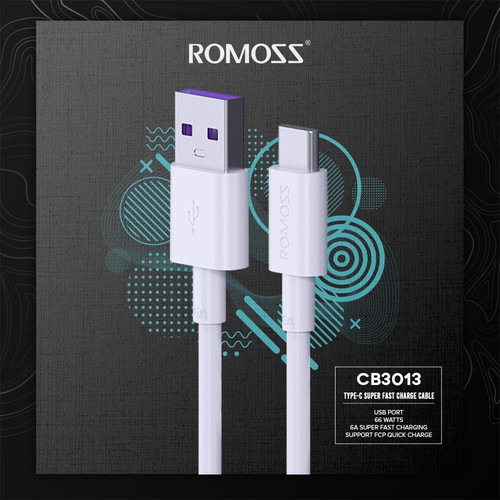 Romoss CB3013 Type C 1m 6A 66 watts Support FCP Quick Charger / Super ...