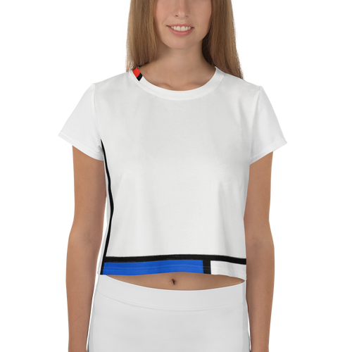 All-Over Print Crop Tee. Composition with Red, Yellow, and Blue by Piet ...