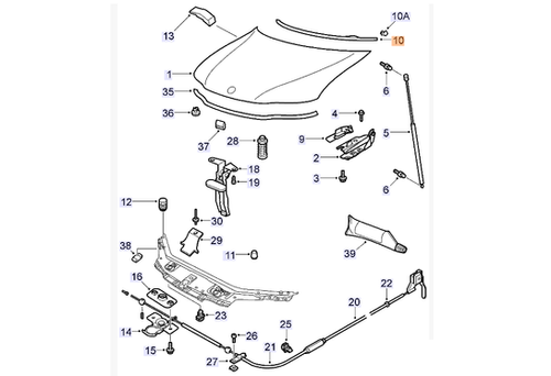 12755658 BULKHEAD SCUTTLE PANEL RUBBER No.10 on image | Saab-Spares