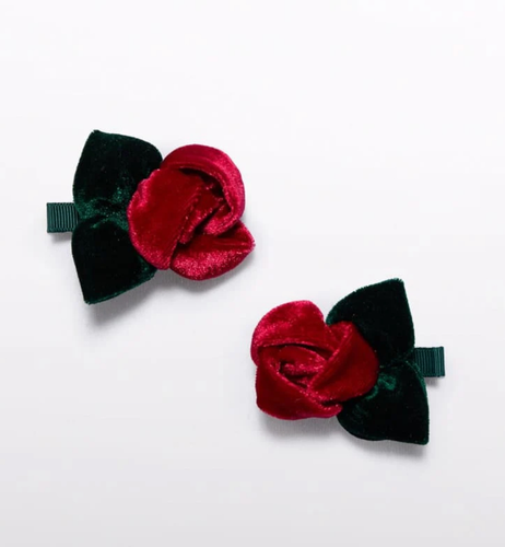 Velvet Rose Hair Clips | differentstrokes.com
