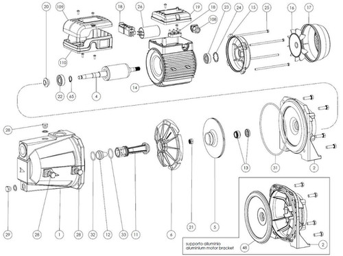 Spares: Foras:JA100T 230-400-50, Pentax:CAMT100 | FORAS PUMP