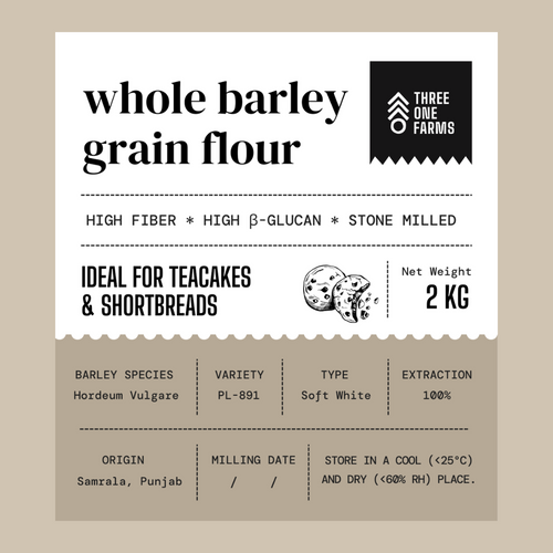 Whole Barley Grain Flour | Three One Farms