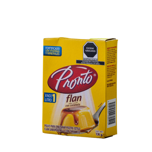 FLAN SABOR VAINILLA CON CARAMELO PRONTO 136gr | DAC Cancún