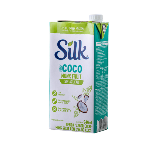 BEBIDA SABOR COCO MONK FRUIT SIN AZUCAR CON 8% DE COCO SILK 946ml | DAC Playa del Carmen