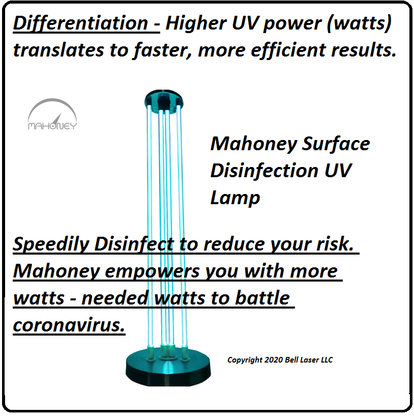 Surface Disinfection UV Lamp 300 watts | bell-laser