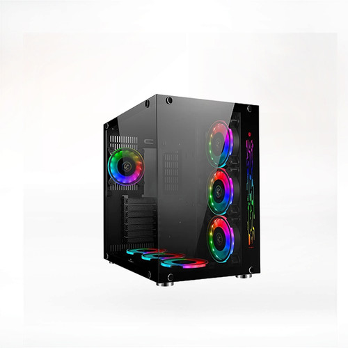 E-ATX CASE (NP) TSUNAMI 1262 PROTECTOR VISION GAMING (BLACK) | Aclick