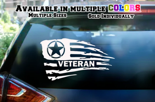 Veterans Flag Decal Sticker | Harlequin By Design