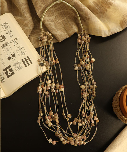 Layered jute shell necklace | Whe