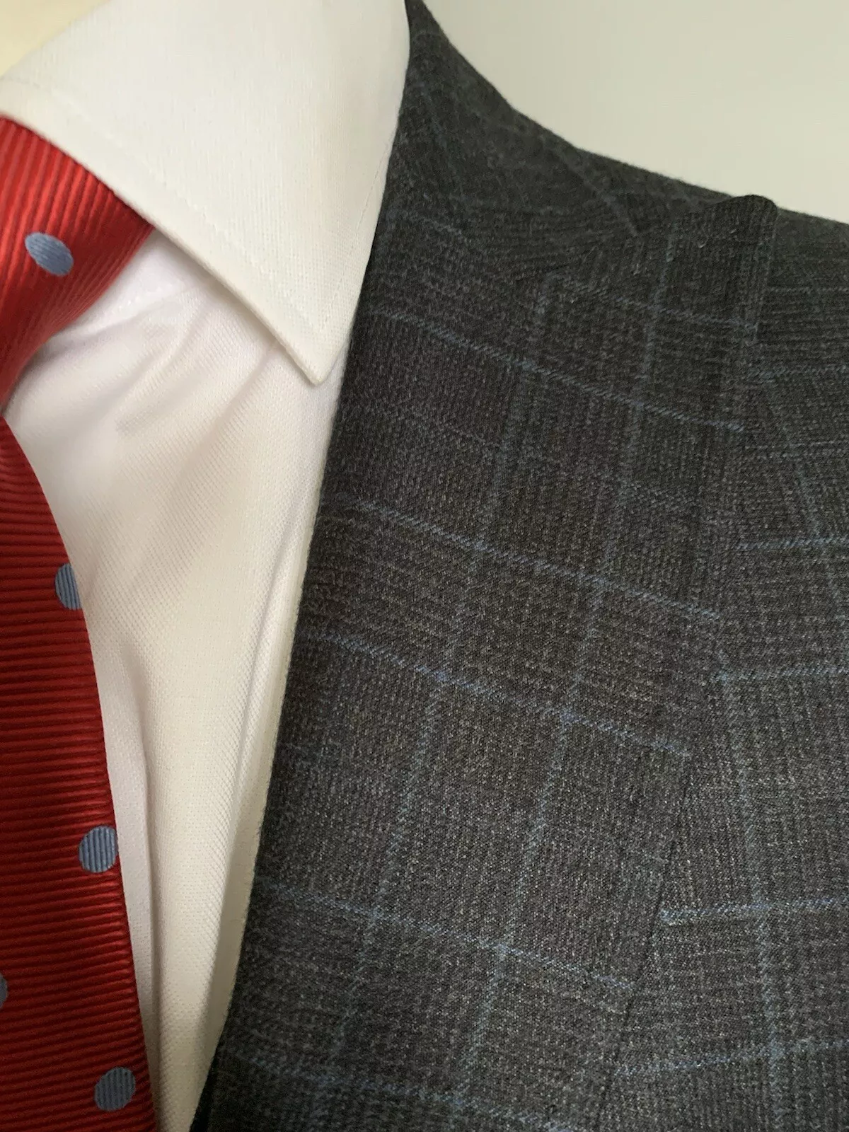 William Hunt “Saville Row” 3 Piece Wool Suit in CharcoalGrey Check ...