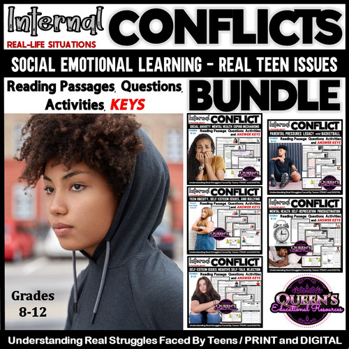 Internal Conflicts Reading Passages, Activities, and Worksheets, Coping ...