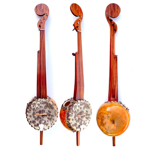 5 String Figured Honduran Mahogany Gourd Banjo | Menzies Instruments