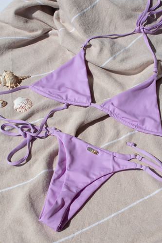 Lilac Glow Colleen Cheeky Tie-Side Bikini Bottom | RIVI Swimwear