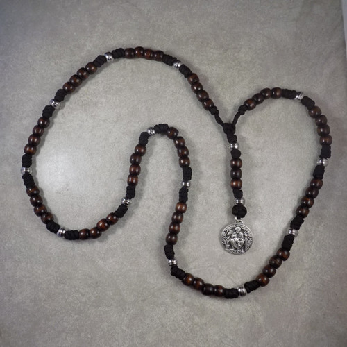 St. Joseph Chaplet Dark Wood Beads |Black Monk Rosaries | Made in the USA