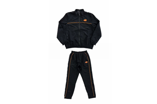 Syna World Logo Shell Tracksuit - Black / Orange | Prime's Insoles