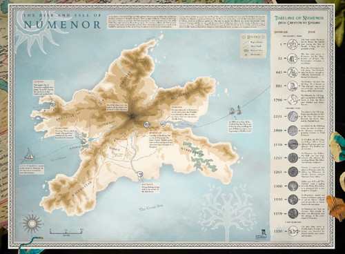 (Digital) The Rise and Fall of Numenor: Map and Timeline | Into Far Lands