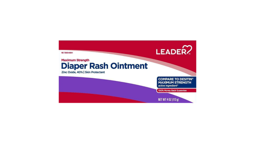 Leader Diaper Rash Ointment, Max Strength, Zinc Oxide 40%, 4 oz ...
