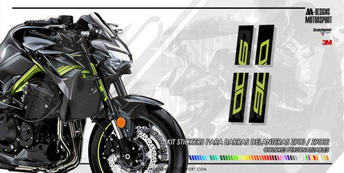 Kit stickers nº3 barras delanteras kawasaki z900 | mdesignsmotorsport