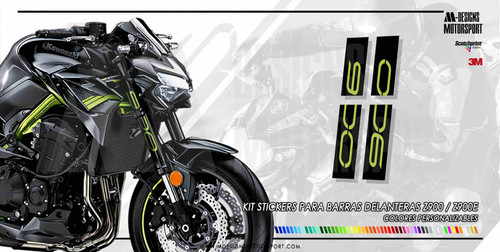 Kit stickers nº2 barras delanteras kawasaki z900 | mdesignsmotorsport