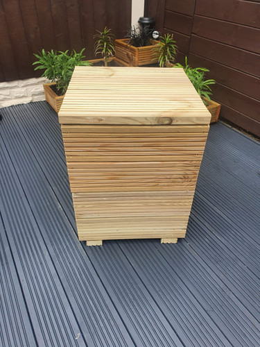 40cm X 40cm Garden Storage Box Decking Wood Treated Indoor Or Outdoors ...