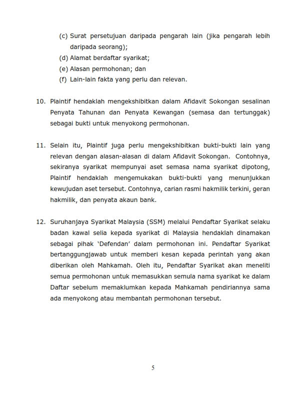 SSM Updates Guideline for Reinstating Name of Company that has been ...