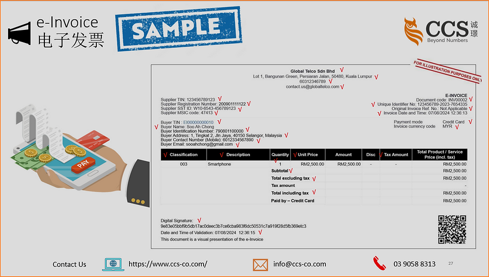 Sample of Malaysian e-invoicing