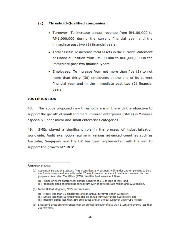 Consultative Documents on Proposed Review of Audit Exemption Criteria ...
