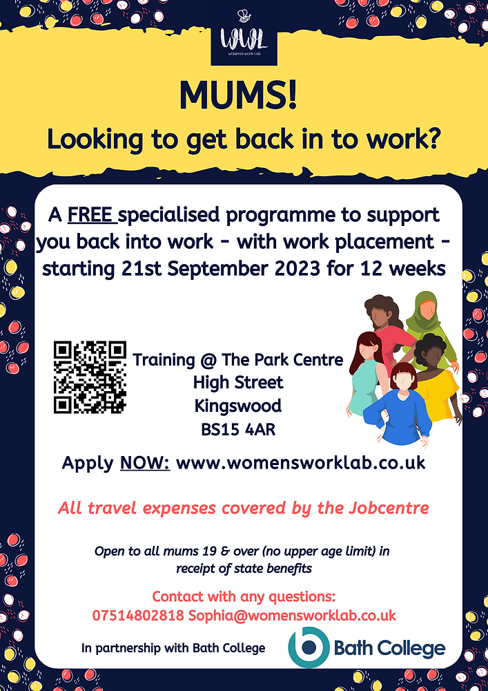 Womens Work Lab - mums returning to work poster.